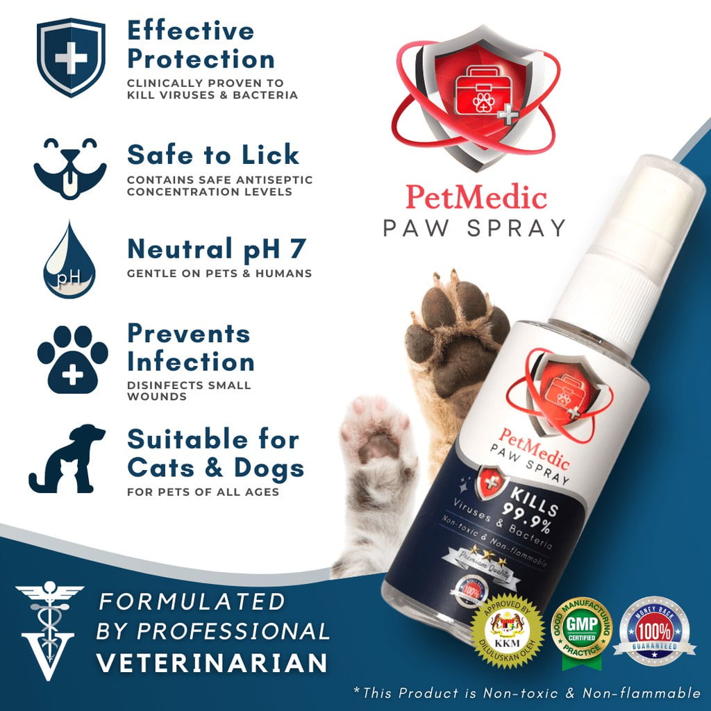 Paw Spray Pet Antiseptic Sanitizer for Pet Skin and Wound Recovery 50ML ...